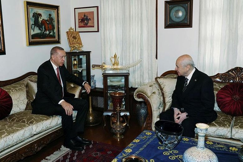 Başkan Recep Tayyip Erdoğan MHP Lideri Devlet Bahçeli ile görüşüyor Başkan Recep Tayyip Erdoğan MHP Lideri Devlet Bahçeli ile görüşüyor